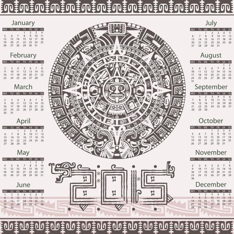 Aztec Calendar Vector Stock Illustrations – 587 Aztec Calendar Vector ...