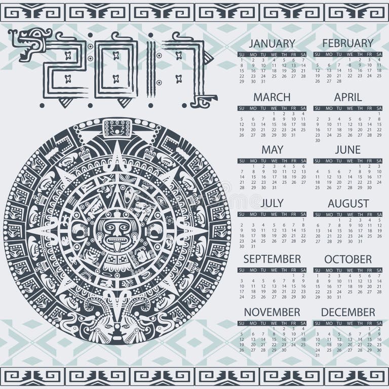 Aztec Calendar Vector Stock Illustrations – 587 Aztec Calendar Vector ...