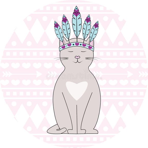 Aztec cat stock illustration. Illustration of brave, aztec - 51978006