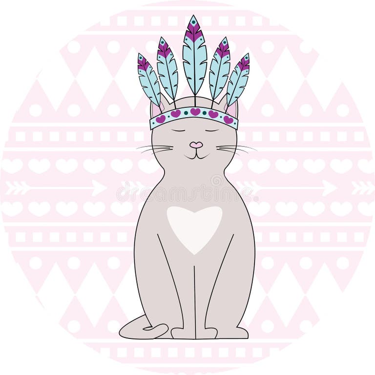 Aztec cat stock illustration. Illustration of brave, aztec - 51978006