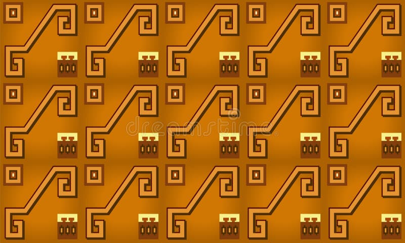 Aztec Chile Language Pattern Seamless Boho Style. Stock Illustration ...