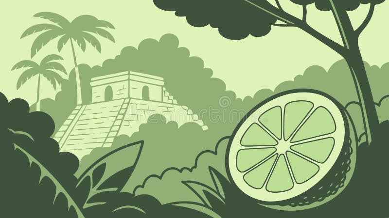 Aztec Citrus Temple Entrance and Lime Art, Vector Design Generative AI ...