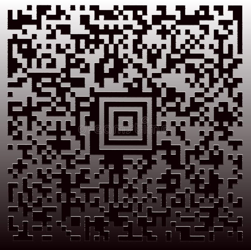 Aztec Code is Engraved on the Metal Plate. Stock Illustration ...