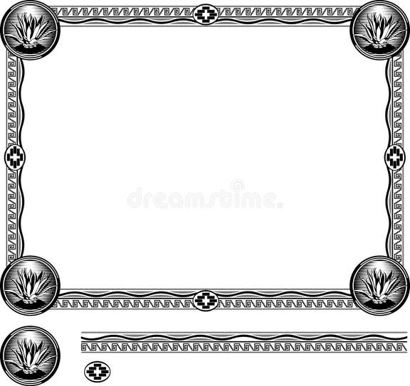 Aztec Diploma or Certificate Stock Vector - Illustration of blue, blank ...
