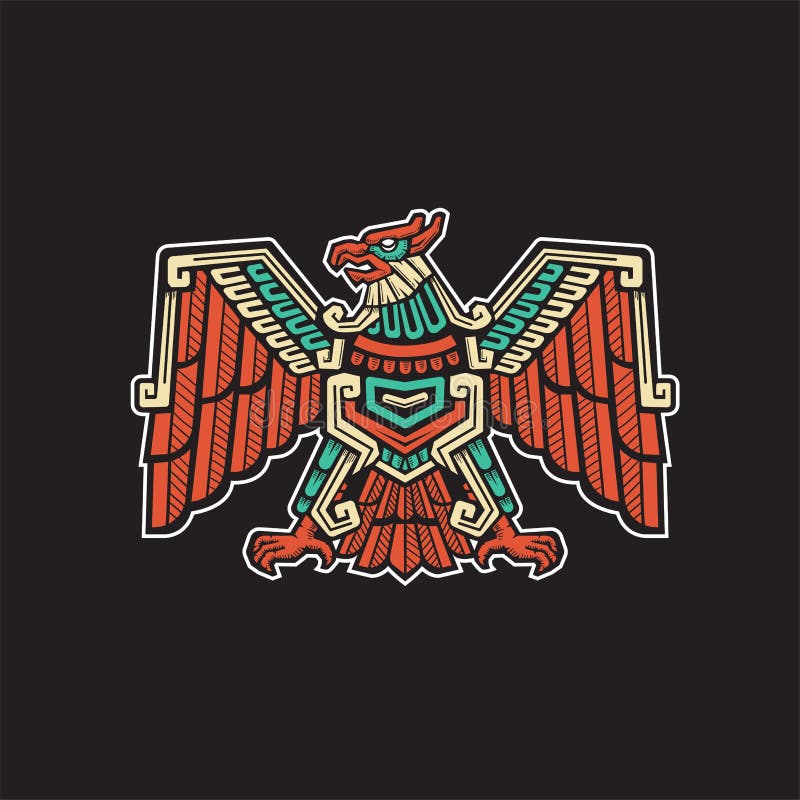 Aztec Eagle Hand Drawn Vector Stock Vector - Illustration of vector ...