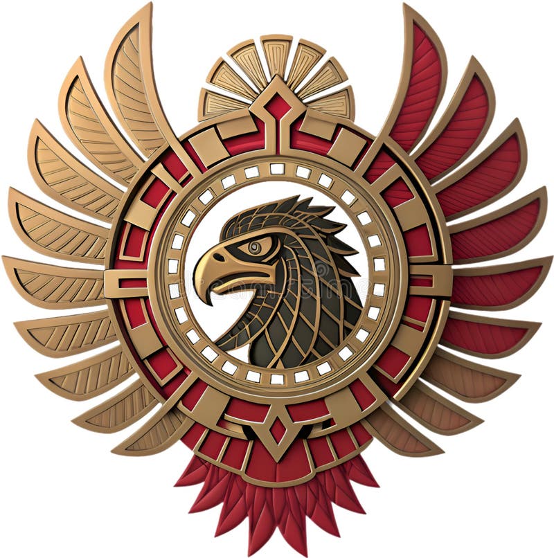 The Aztec Eagle Warrior Logo Represents Strength, Bravery, and Ancient Warrior Symbolism. Stock ...