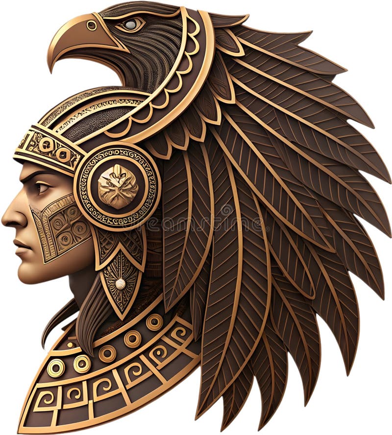 The Aztec Eagle Warrior Logo Represents Strength, Bravery, and Ancient ...