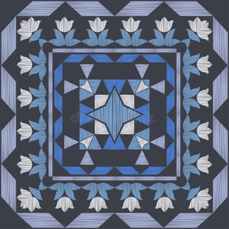 Aztec Elements with Decorative FlowersAztec Elements with Decorative ...