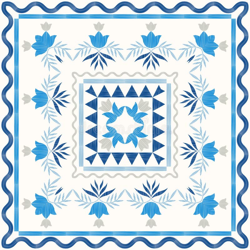 Aztec Elements with Decorative FlowersAztec Elements with Decorative ...