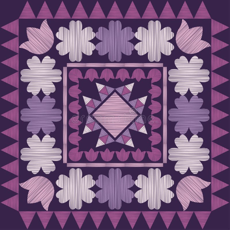 Aztec Elements with Decorative FlowersAztec Elements with Decorative ...