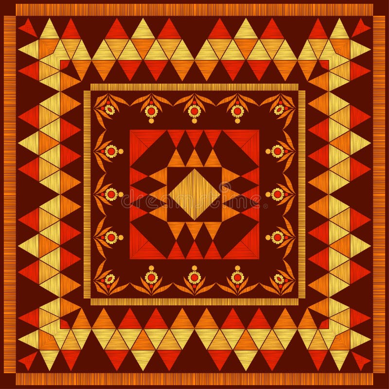 Aztec Elements with Decorative FlowersAztec Elements with Decorative ...