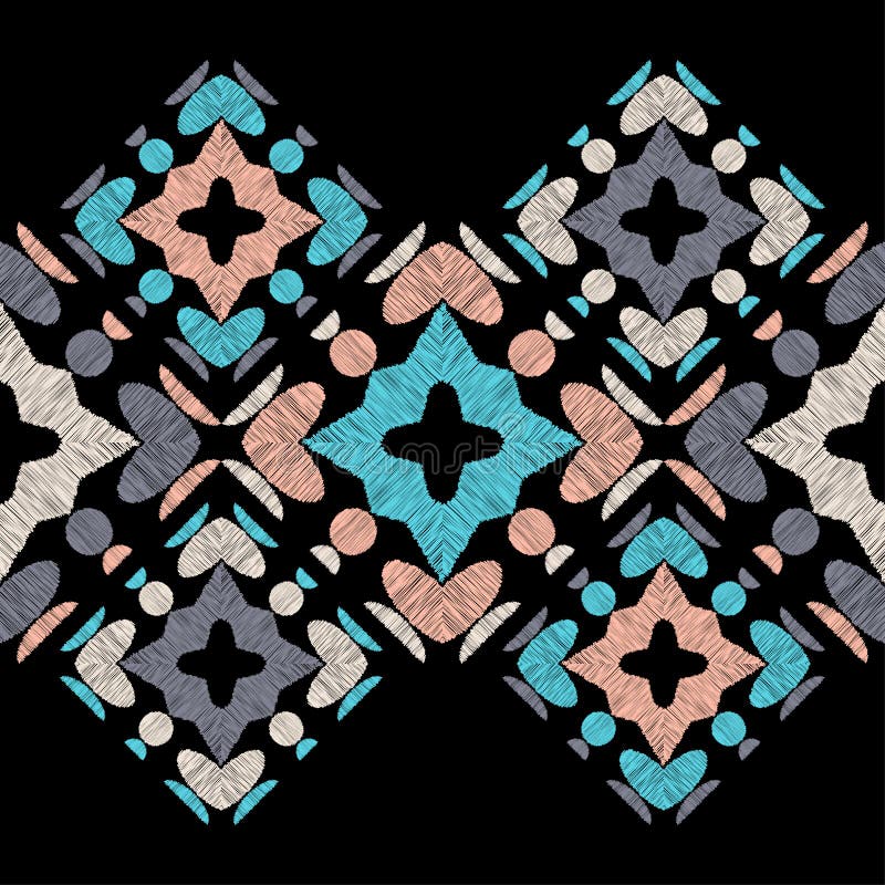 Aztec Elements. Design with Manual Hatching. Ethnic Boho Ornament Stock ...