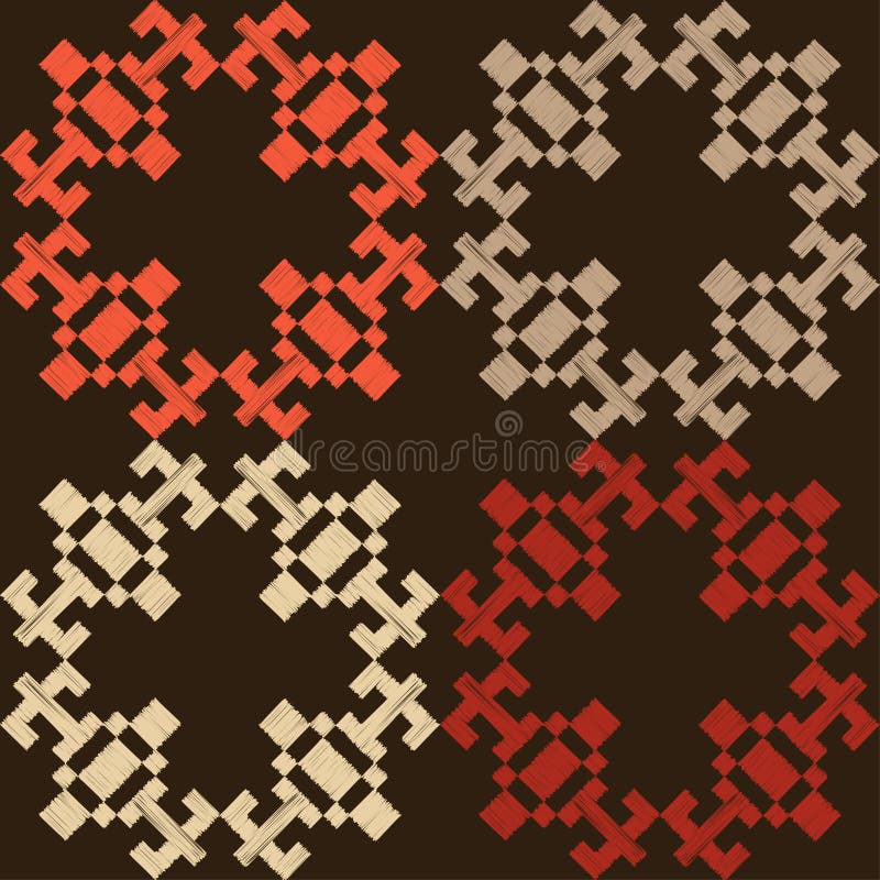 Aztec Elements. Design with Manual Hatching. Ethnic Boho Ornament ...