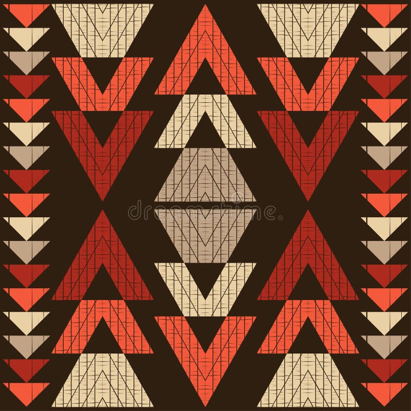 Boho Aztec Ornament Pattern. Seamless Vector With Different Triangles ...