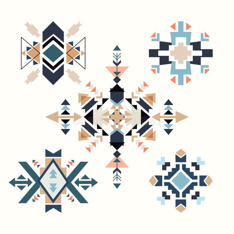 Aztec elements set stock vector. Illustration of ancient - 76905562