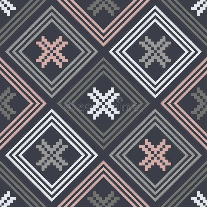 Aztec Elements from Squares. Seamless Pattern. Textile. Ethnic Boho ...