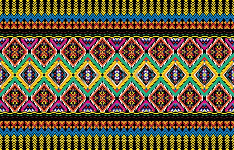 Aztec Ethnic Background Design Vector with a Seamless Pattern ...