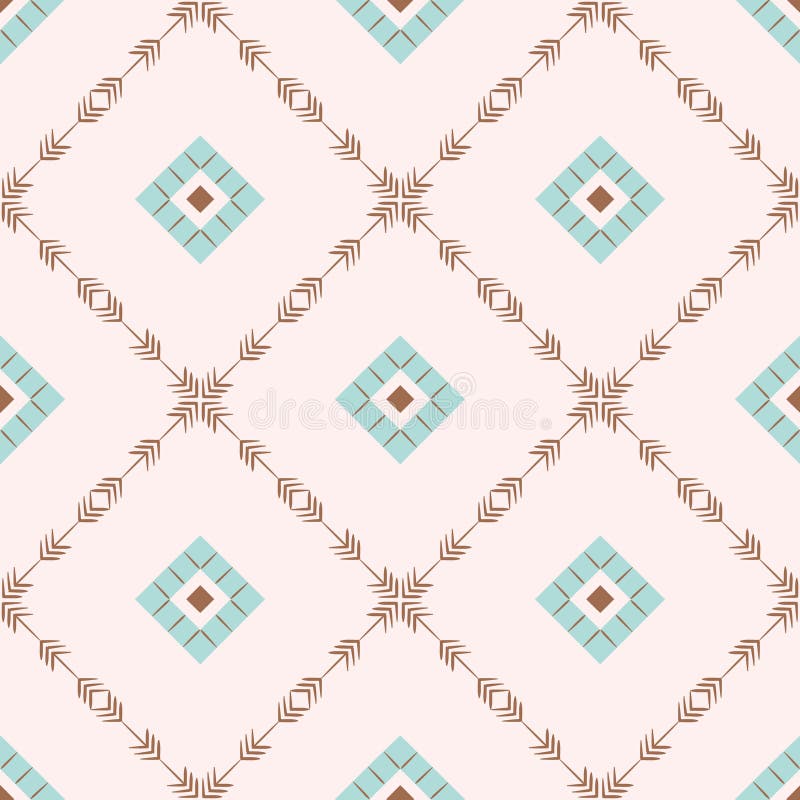 Aztec Ethnic Seamless Pattern. Simple Native American Tribal Checkered ...