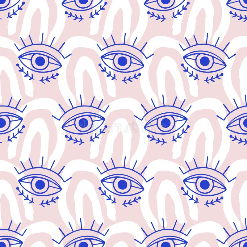 Aztec Evil Eyes Seamless Pattern Stock Vector - Illustration of blue ...