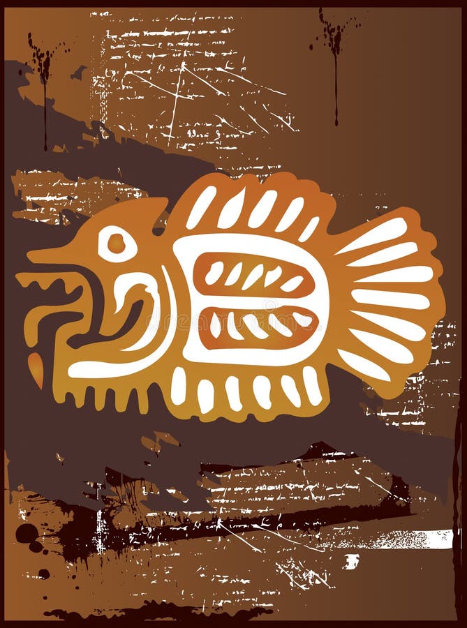 Aztec Fish stock vector. Illustration of fish, ancient - 9493187