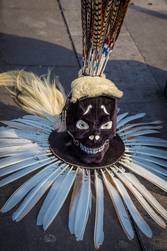 Aztec Hat with Feathers Mexico City Stock Image - Image of mexico, face ...