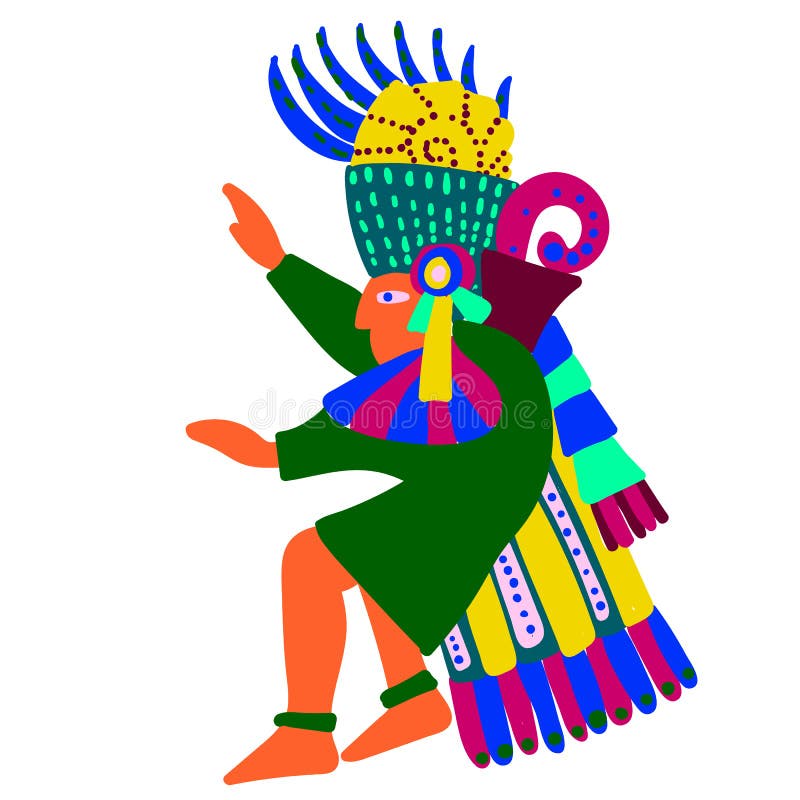 Aztec Man Simple Illustration on White Background Stock Vector ...