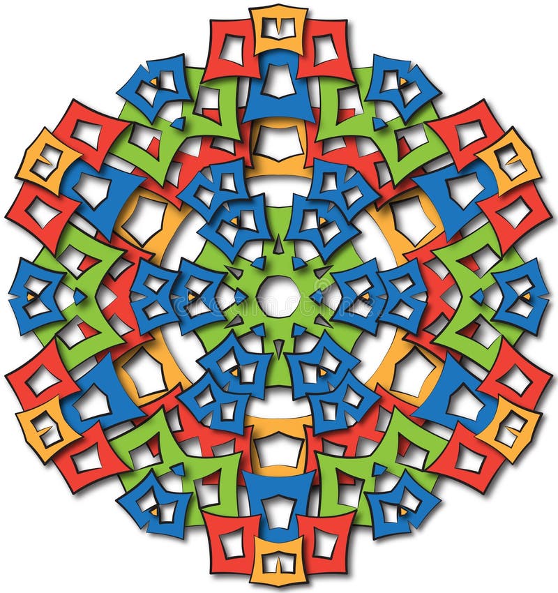 Aztec mandala big sun stock illustration. Illustration of stylized ...