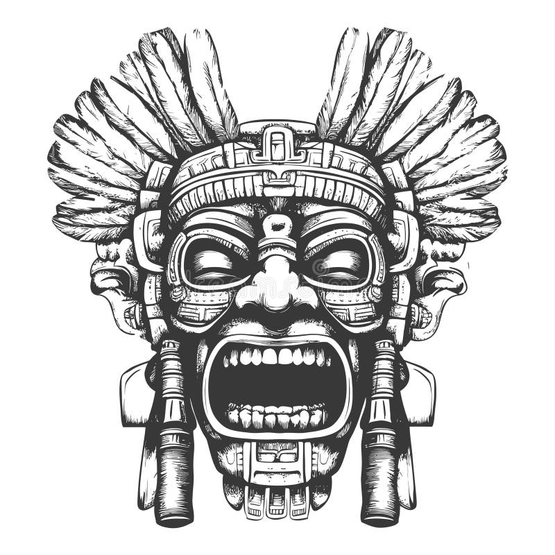 Mayan Mask Drawing