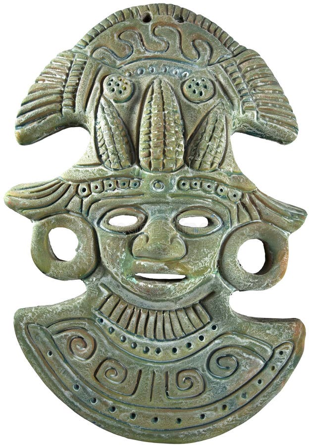Aztec Mayan Maize God Mask - Mexico Stock Image - Image of maya ...