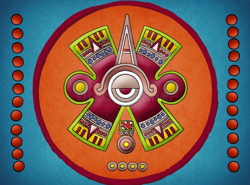 Aztec Mayan Symbol Illustration Codex Style. Stock Illustration ...