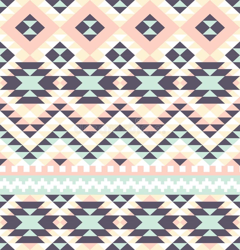 Aztec Geometric Seamless Pattern Stock Vector - Illustration of ikat ...
