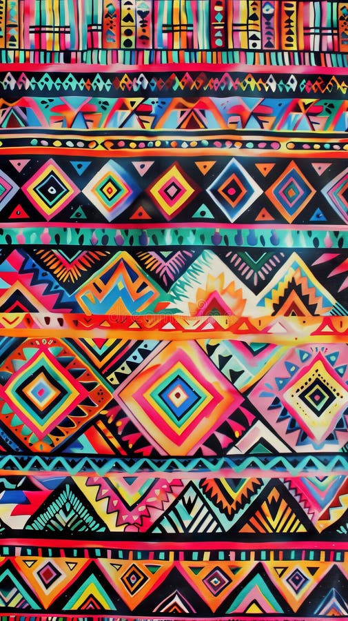 Aztec Patterns for a Tribal Chic Look Stock Illustration - Illustration ...