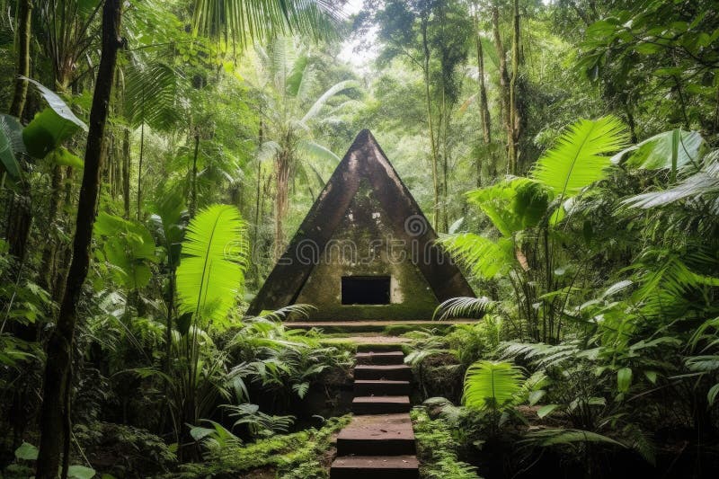 Aztec Pyramid in the Middle of a Jungle Stock Illustration ...