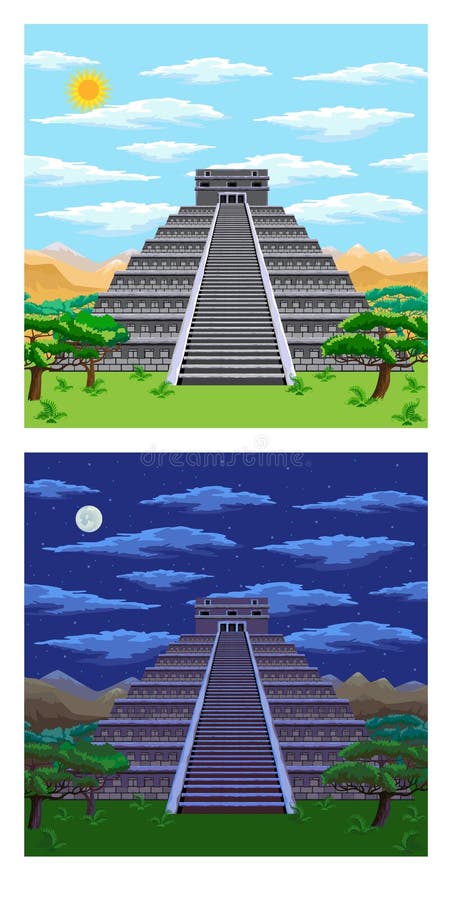 Aztec pyramid stock vector. Illustration of cartoon, monument - 34571456