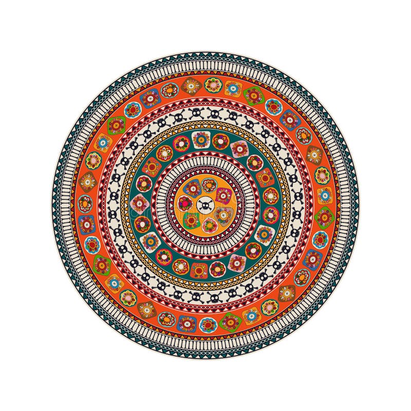 Aztec round motif stock vector. Illustration of meditation - 77397093