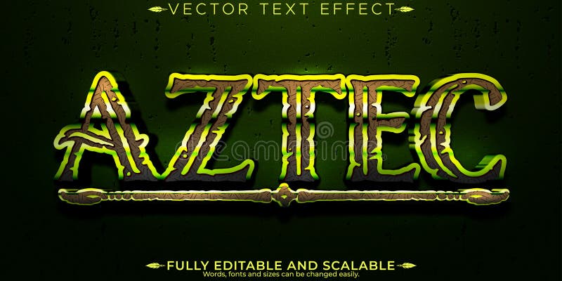 Aztec Ruin Text Effect, Editable Maya and Peru Text Style Stock Vector ...