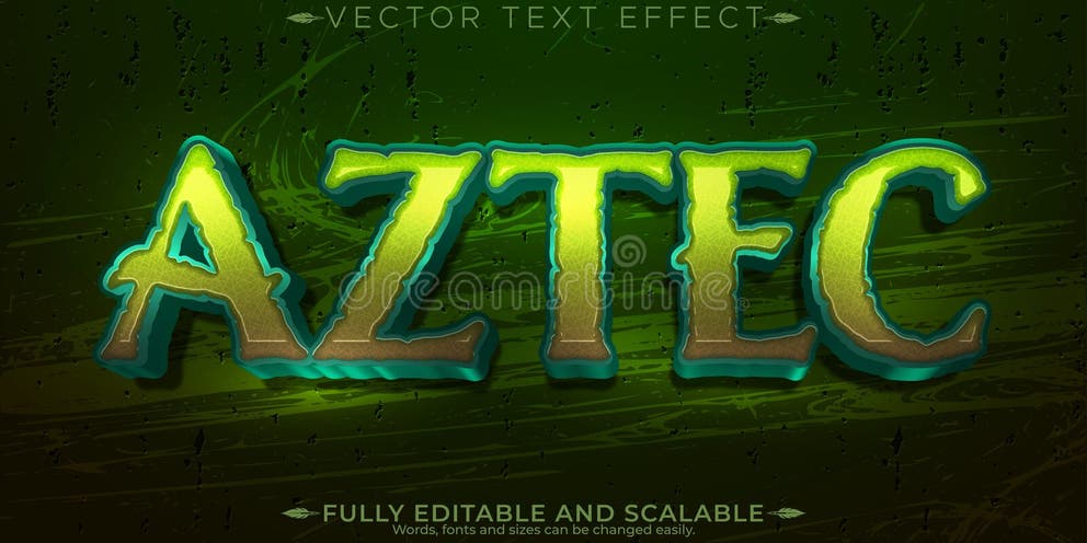 Aztec Ruin Text Effect, Editable Maya and Peru Text Style Stock Vector ...