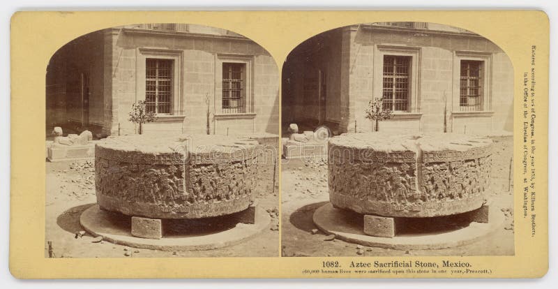Aztec Sacrificial Stone, Mexico. Picture Image: 222611437