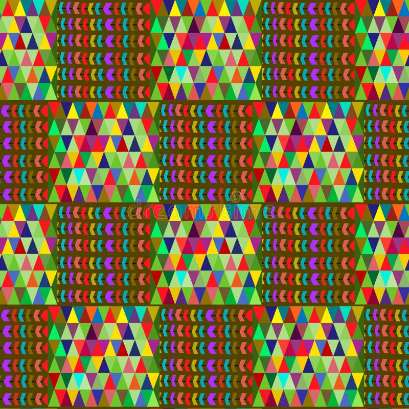 Aztec Seamless Pattern with Triangles Stock Vector - Illustration of ...