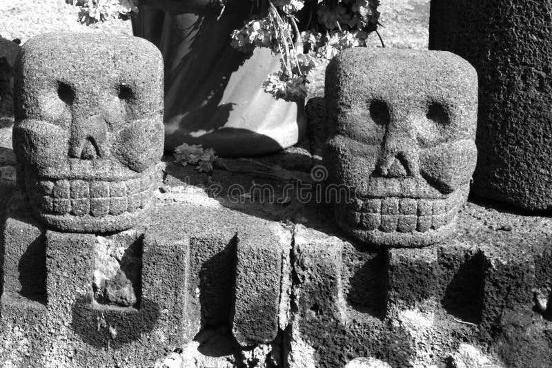 Aztec Skulls in Mixquic, Day of the Dead, Mexico City I Stock Photo ...