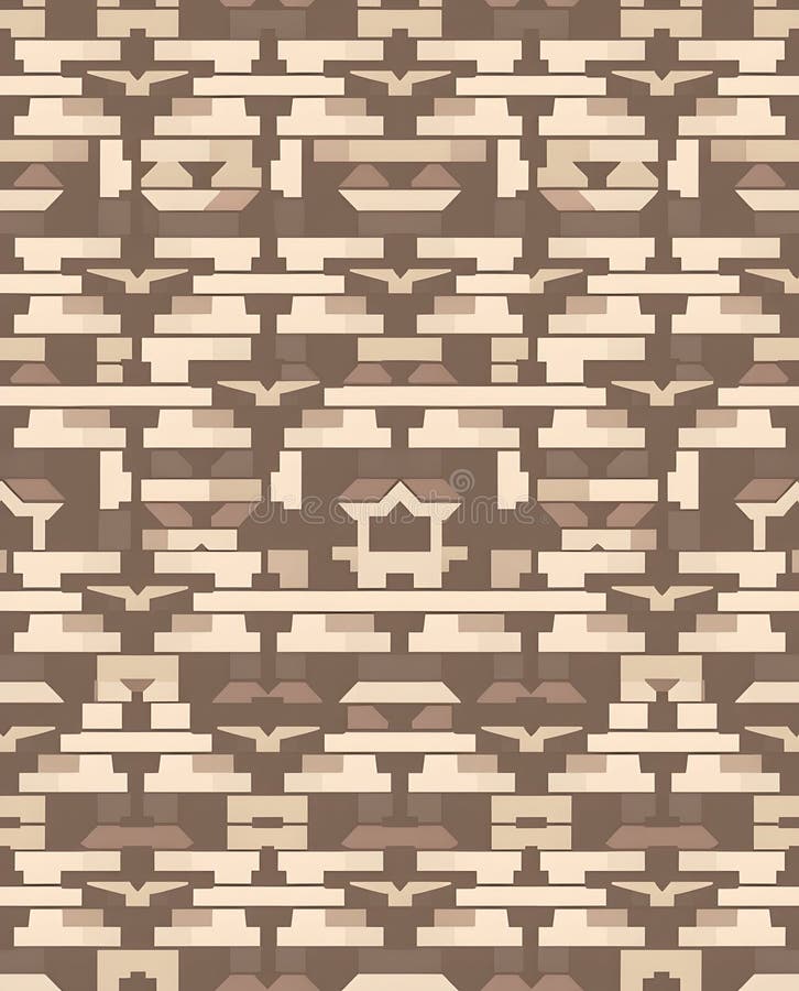Aztec Stair-step Design in Rhythmic Harmony, Seamless Pattern. Stock ...