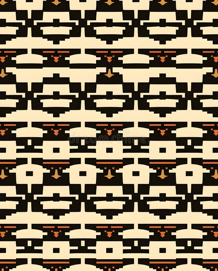 Aztec Stair-step Design in Rhythmic Harmony, Seamless Pattern. Stock ...