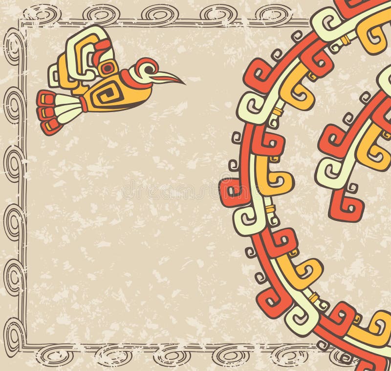 Aztec Bird Stencil Wn Two Variants Stock Vector - Illustration of ...