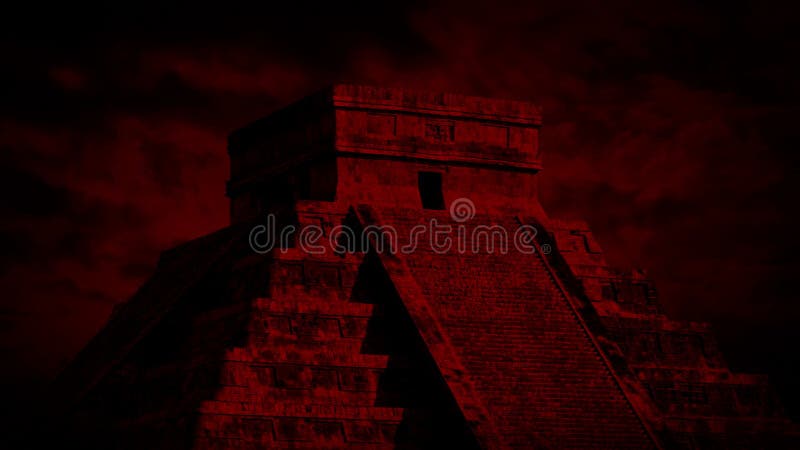 Aztec Temple and Red Sky stock video. Video of sacrificial - 151492967