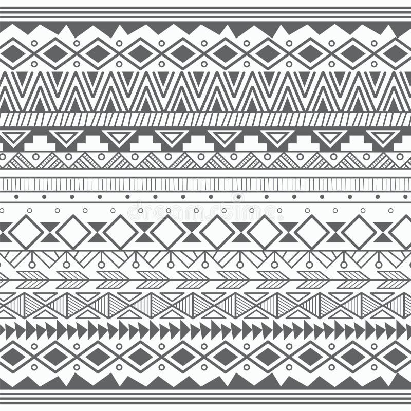 Aztec Tribal Pattern in Stripes Stock Vector - Illustration of navajo ...