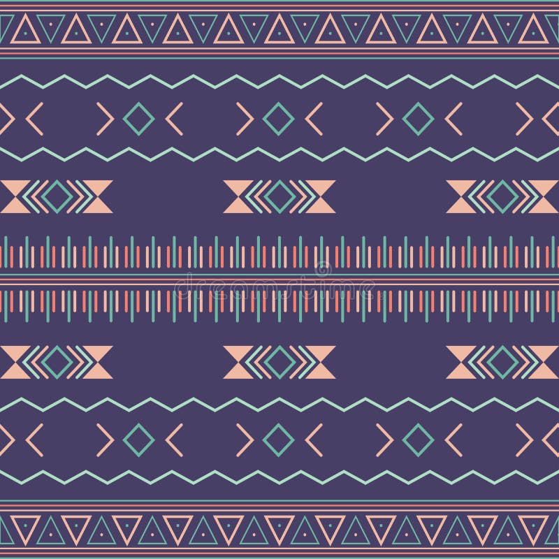 Aztec Tribal Seamless Pattern with Geometric Shapes Stock Vector ...