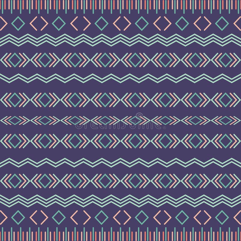 Aztec Tribal Seamless Pattern with Geometric Shapes Stock Vector ...