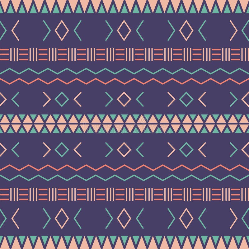 Aztec Tribal Seamless Pattern with Geometric Shapes Stock Vector ...