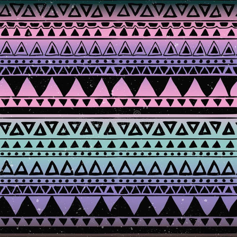 Tribal Aztec Blue and Purple Squares Seamless Pattern Stock ...
