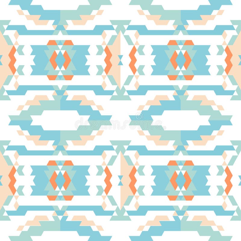 Aztec Tribal Seamless Sky Blue Pattern Stock Illustration ...